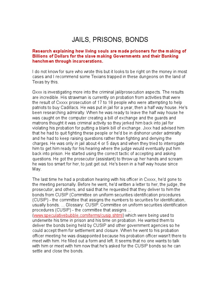 Jails, Prisons, Bonds From Winston Shrout | PDF | Bonds (Finance ...