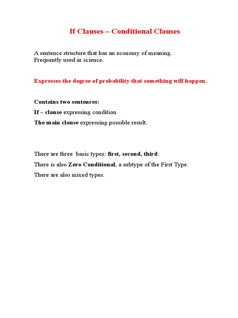 Understanding If Clauses in English | PDF