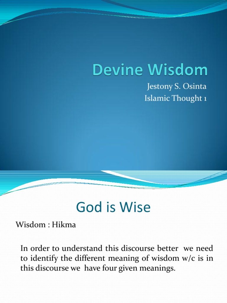 Understanding Divine Wisdom in Islam | PDF | Wisdom | Divinity