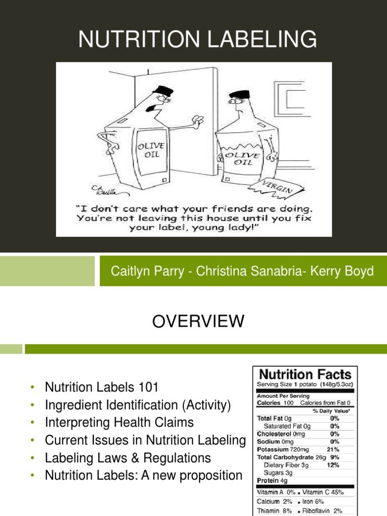 Nutrition Labeling Presentation | PDF | Nutrition Facts Label | Nutrition