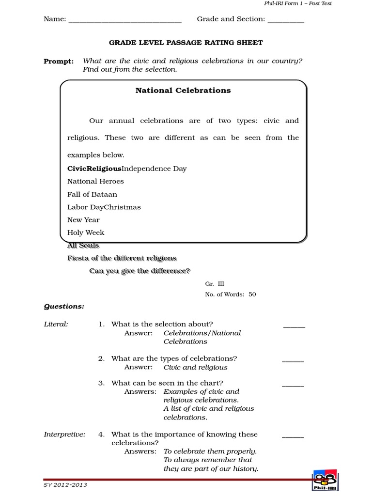 phil-iri-grade-3-national-celebrations-posttest-oral