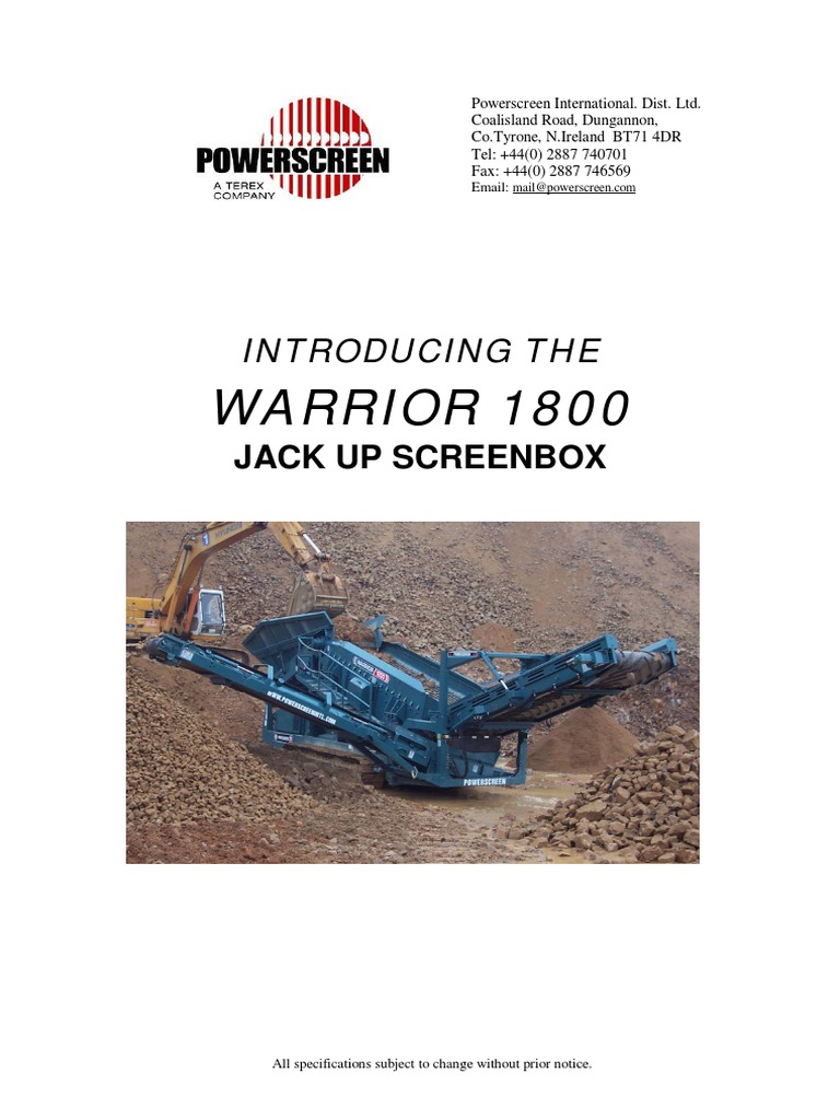 Powerscreen Warrior 1800 | Engines | Transmission (Mechanics)