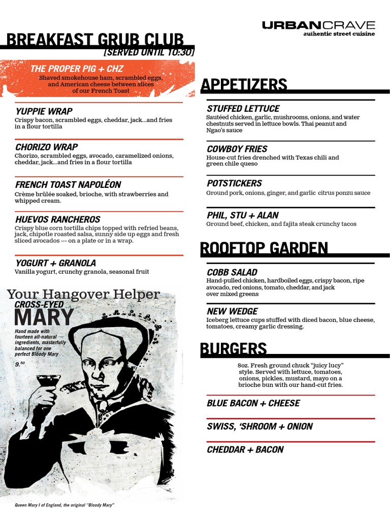 Urban Crave Menu | PDF | Salad | Cuisine Of The Americas