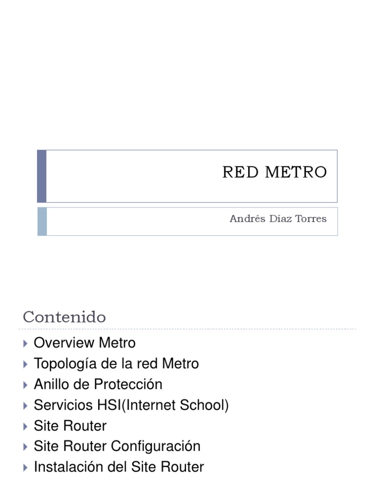 Red Metro | PDF | Enrutador (Computación) | Topología de la red