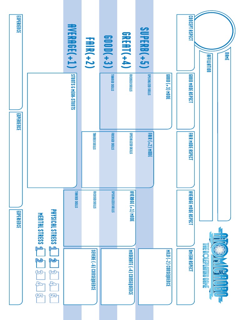 Atomic Robo Character Sheet | PDF