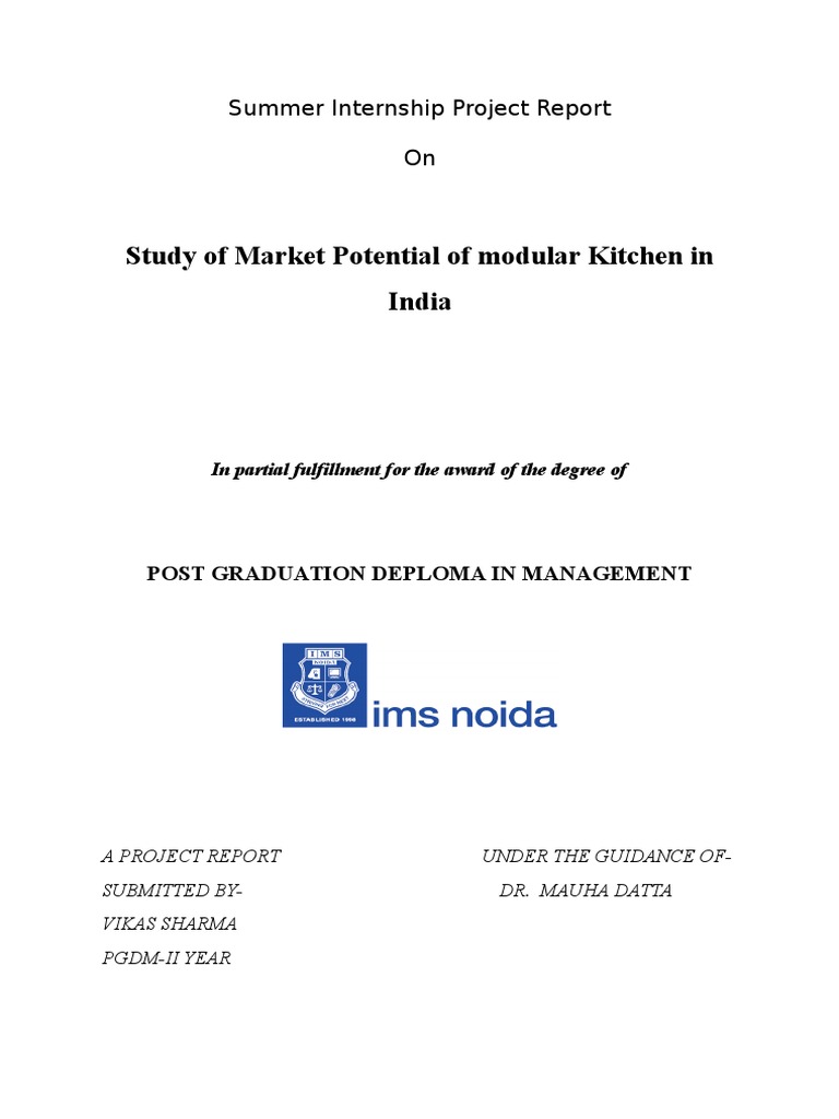 Study of Market Potential of Modular Kitchen in India | PDF | Kitchen ...