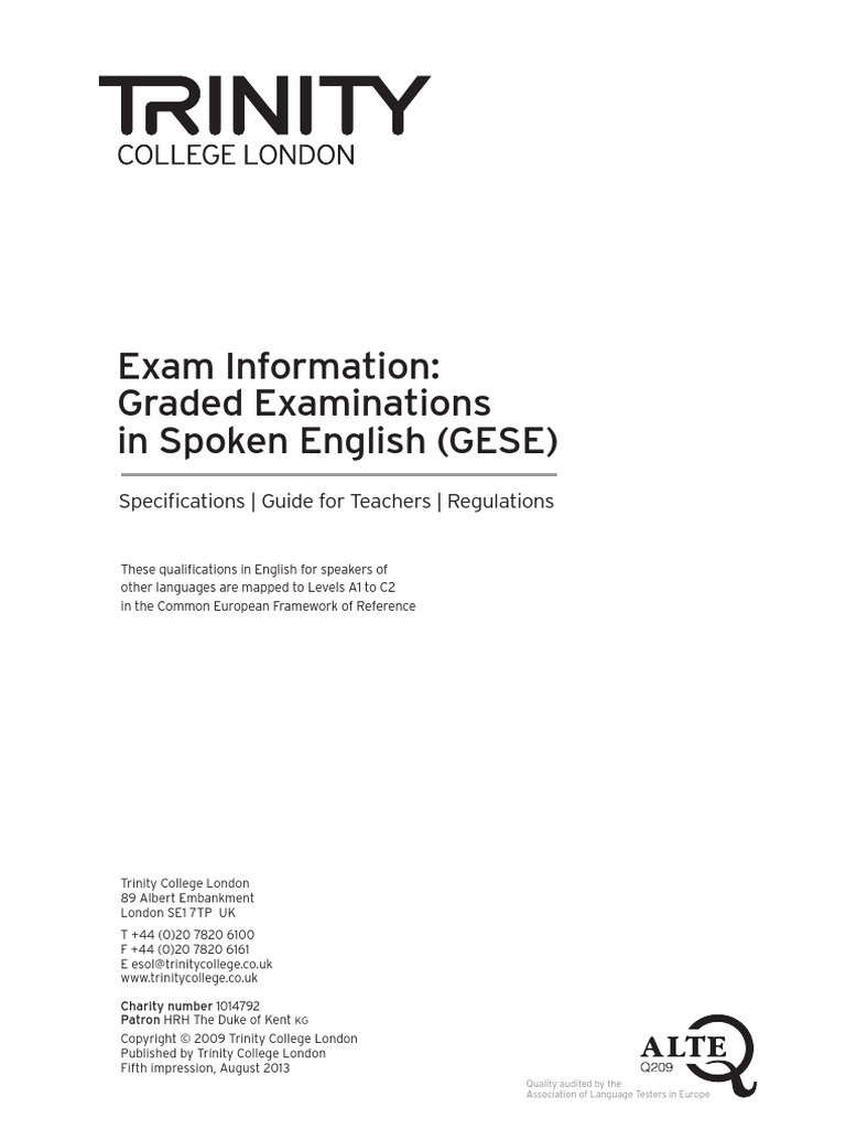 TRINITY Gese Exam Syllabus | PDF | Question | Test (Assessment)