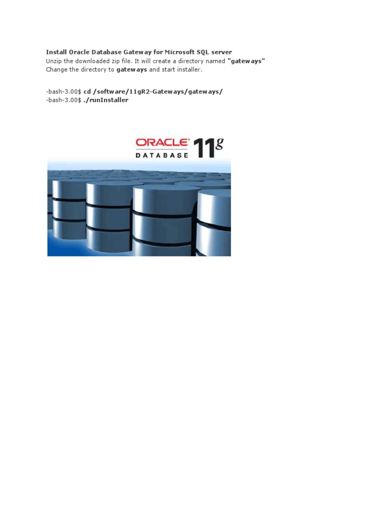 Install Oracle Database Gateway For Microsoft Sql Server Pdf Microsoft Sql Server Databases 4099