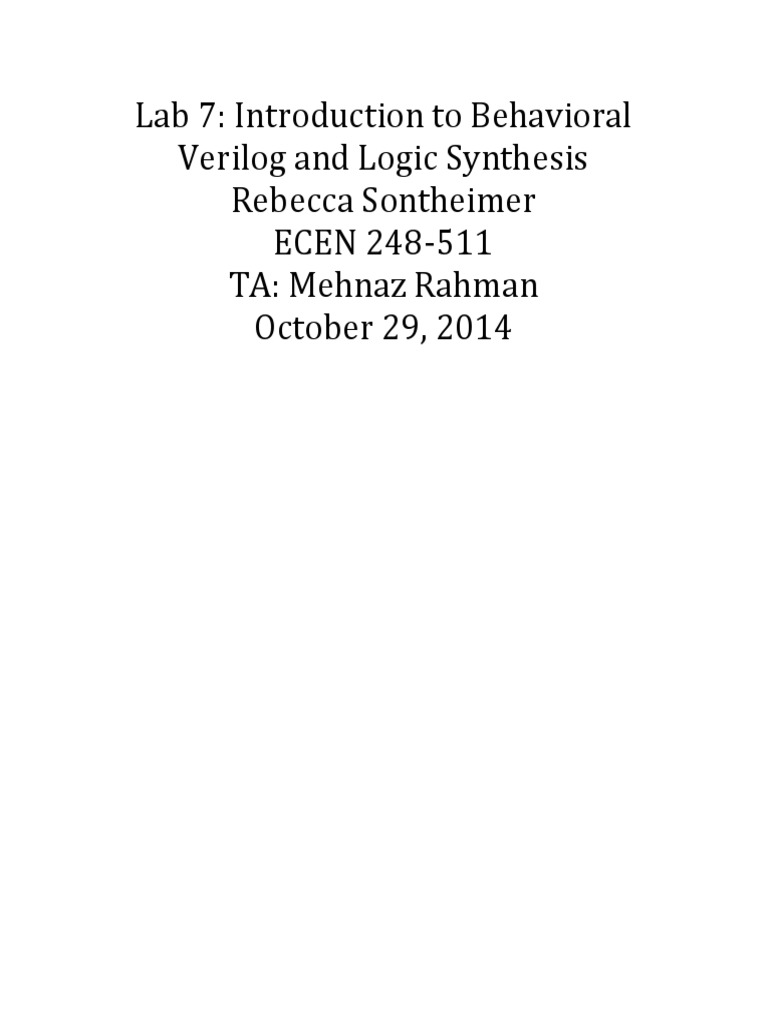 ECEN 248 Lab 7 Report | PDF | Computer Programming | Electronic Design