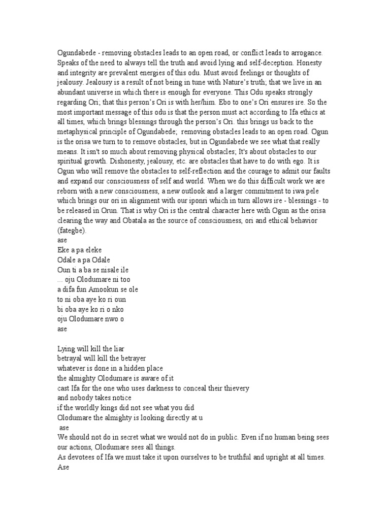 Removing Inner Obstacles Through Honesty, Integrity and Accepting One's ...