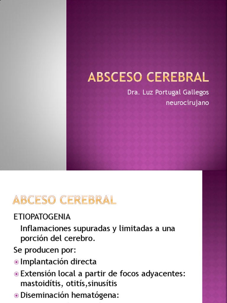 Absceso Cerebral | PDF | Sistema nervioso central | Medicina CLINICA