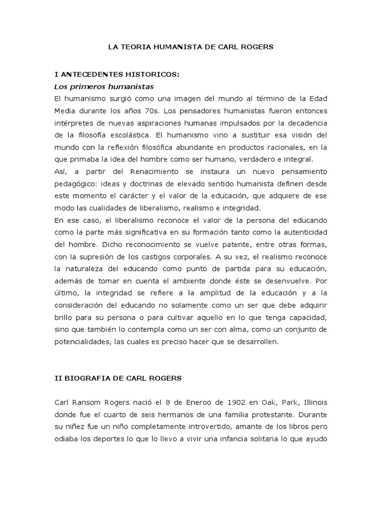 Teoría Humanista de Carl Rogers | PDF | Neurociencia | Sicología