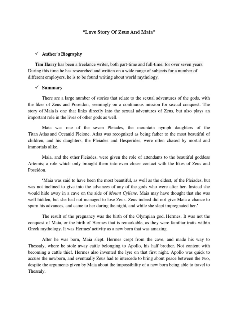 Love Story of Zeus and Maia | Greek Gods | Greek Mythology