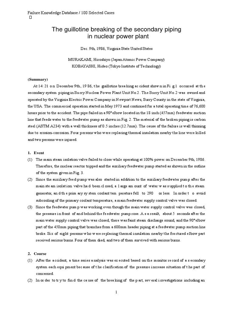 Guillotine Break | PDF | Nuclear Power | Nuclear Regulatory Commission