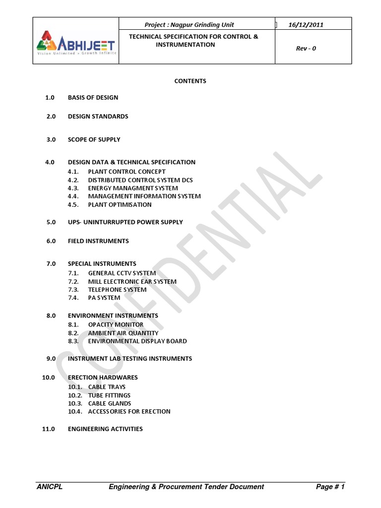 Acl Ep Gu Part Vi B1 Design Criteria And Technical Specification For Control 