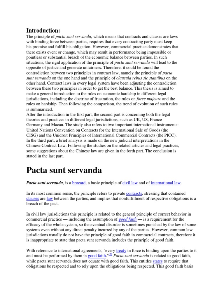 The Principle of Pacta Sunt Servanda | PDF | Jurisprudence | Justice