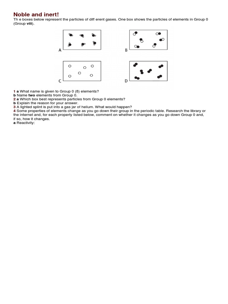 Understanding Group 0 Elements and Properties | PDF | Teaching Methods ...