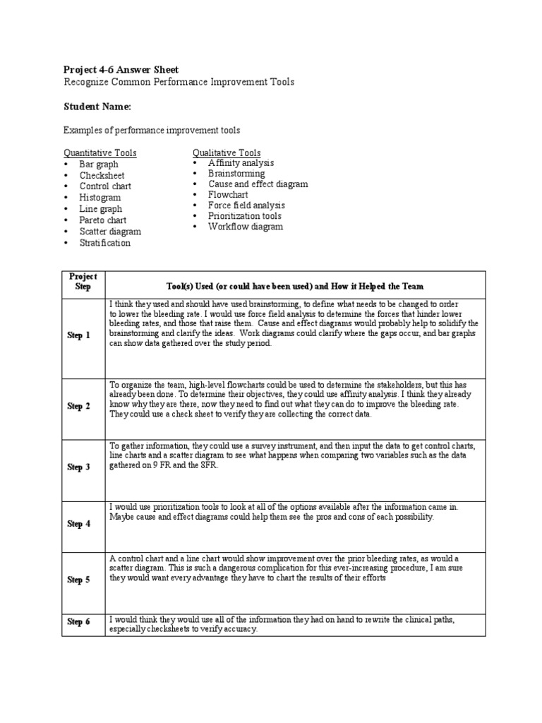 Performance Improvement Tools Overview | PDF | Causality | Scatter Plot