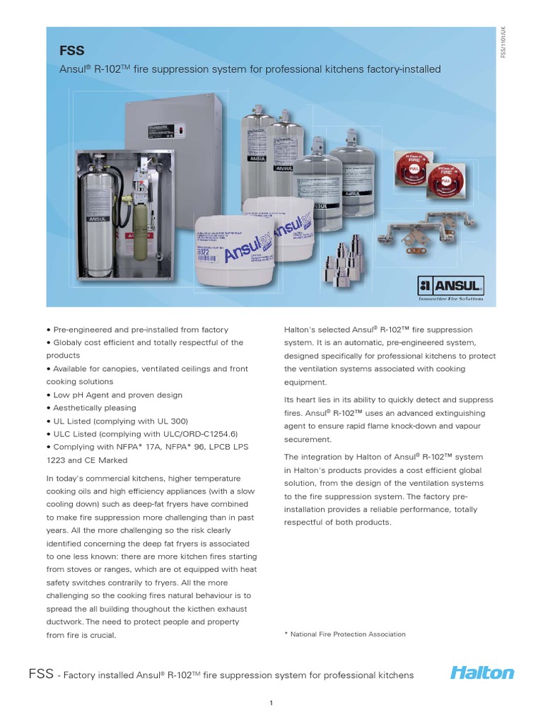 Halton Ansul Fire Suppression 1101 PDF | PDF | Duct (Flow) | Firefighting