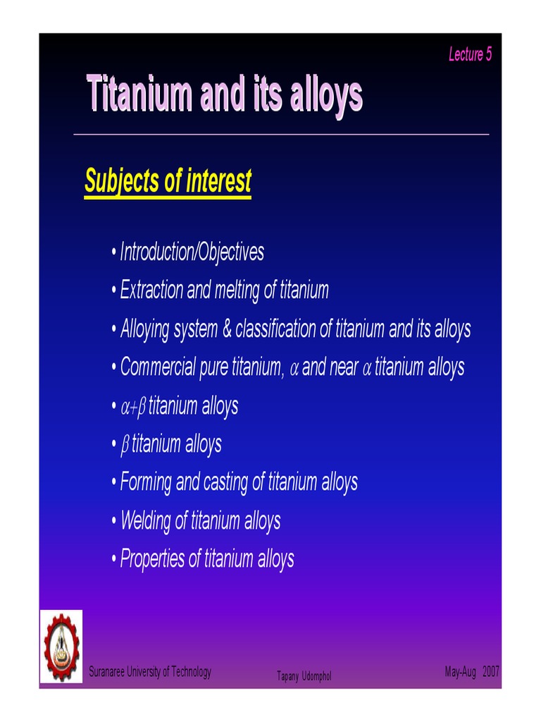 05 - Titanium and Titanium Alloys | PDF | Heat Treating | Titanium