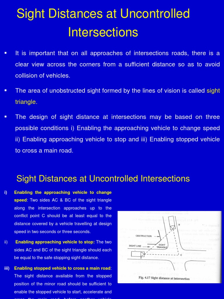 Sight Distances and Design of Superelevation at Uncontrolled ...