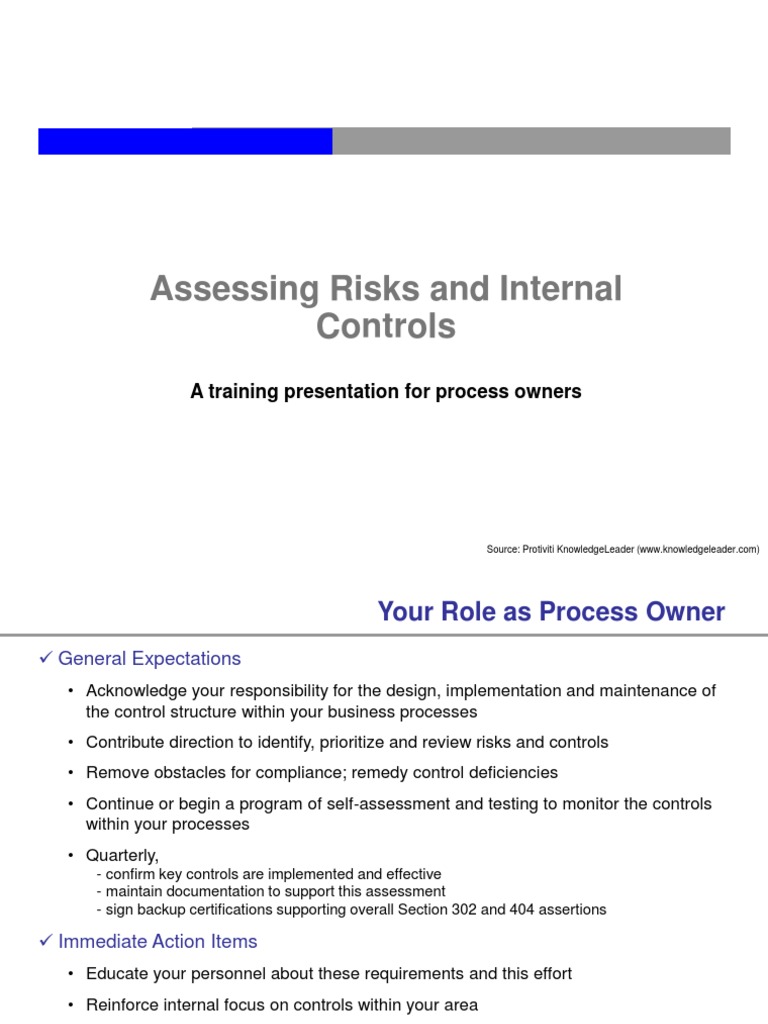 Assessing Risks and Internal Controls - Training | PDF | Internal Audit ...