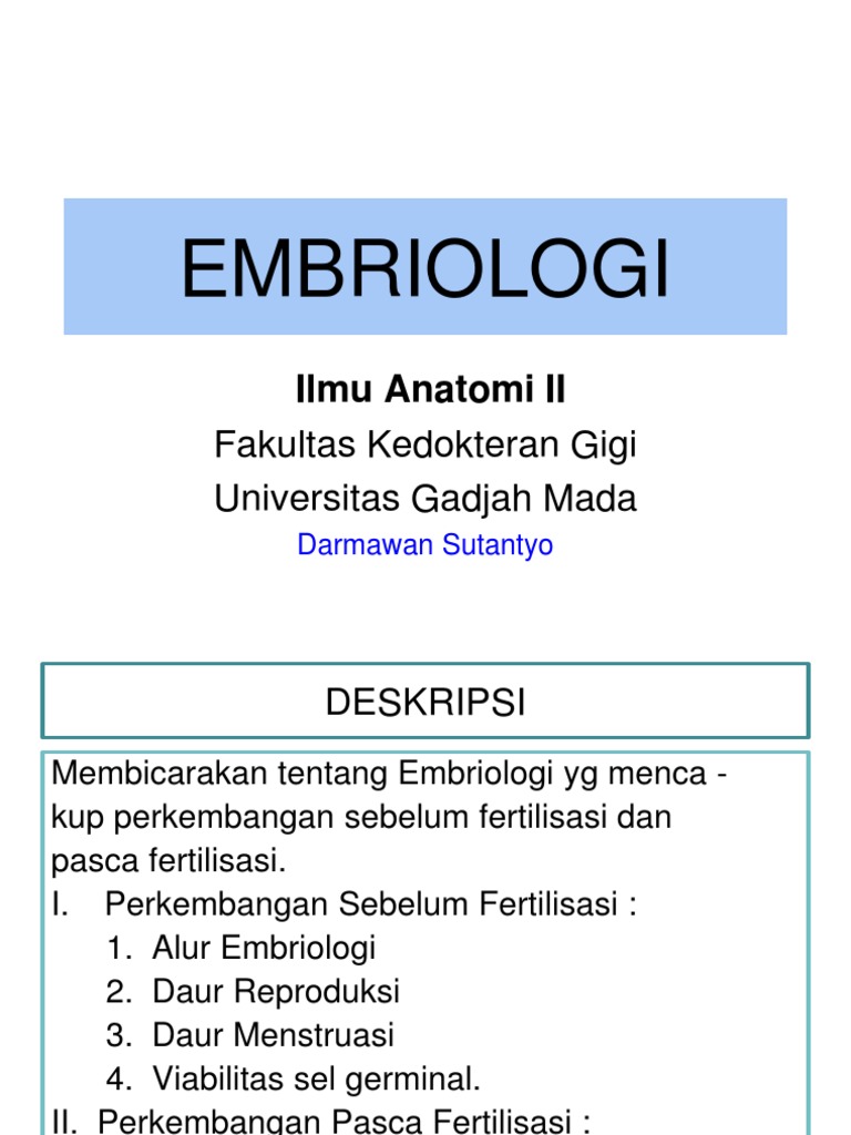 Embriologi 2 | PDF | Ilmu Sosial | Kesehatan Holistik
