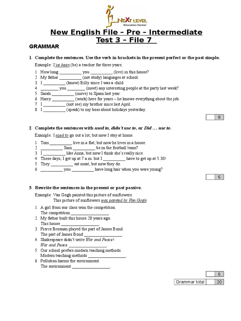 Pre Intermediate 3 | PDF | Phobia | Languages