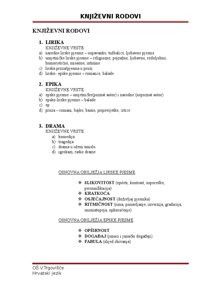 Knjizevni Rodovi | PDF