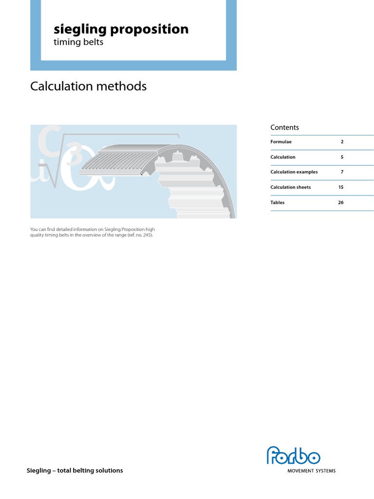 Timing Belt Design Calculations Guide | PDF