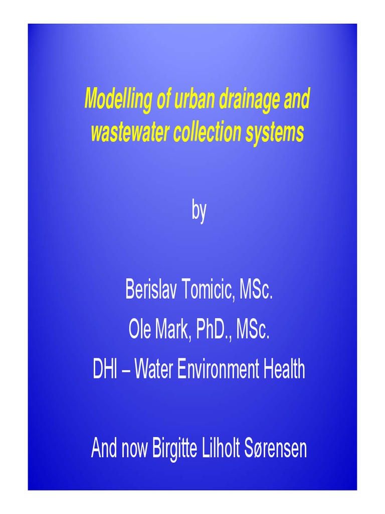 Modelling of Urban Drainage and Wastewater Collection Systems | PDF ...