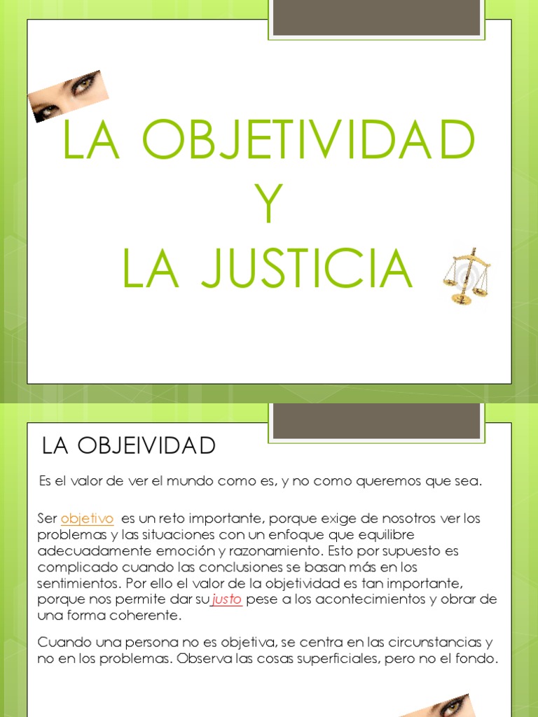 La Objetividad y Justicia | PDF | Objetividad (filosofía) | Justicia