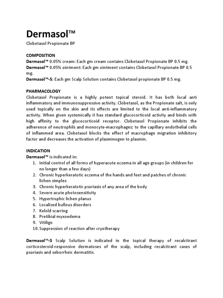Dermasol S | PDF | Topical Medication | Dermatitis