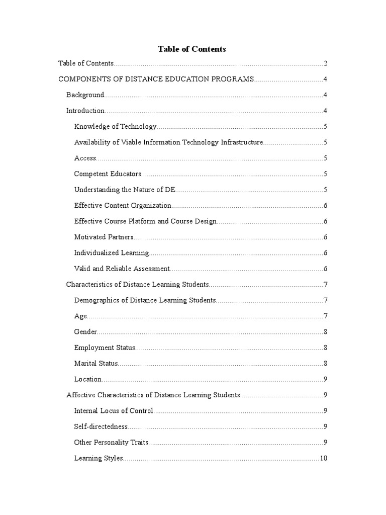 Key Characteristics of Distance Education | PDF | Distance Education ...