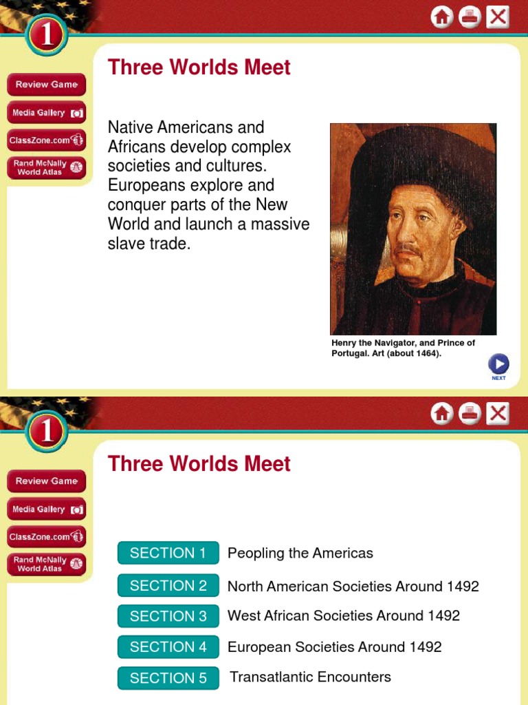 Chapter 1 - Three Worlds Meet | PDF | West Africa | Christopher Columbus