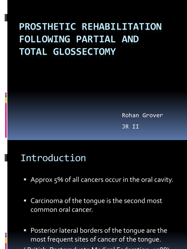 Glossectomy | Dentures | Prosthesis