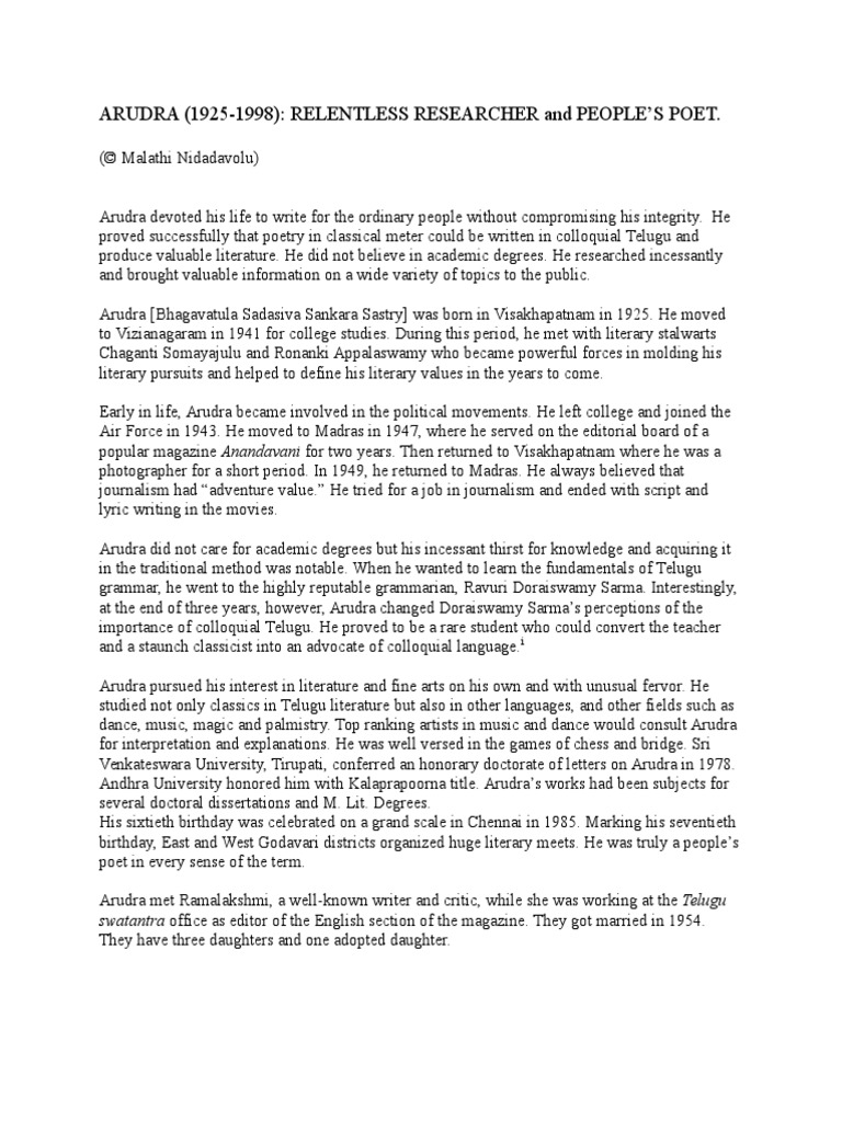 ARUDRA | PDF | Poetry | Vedas