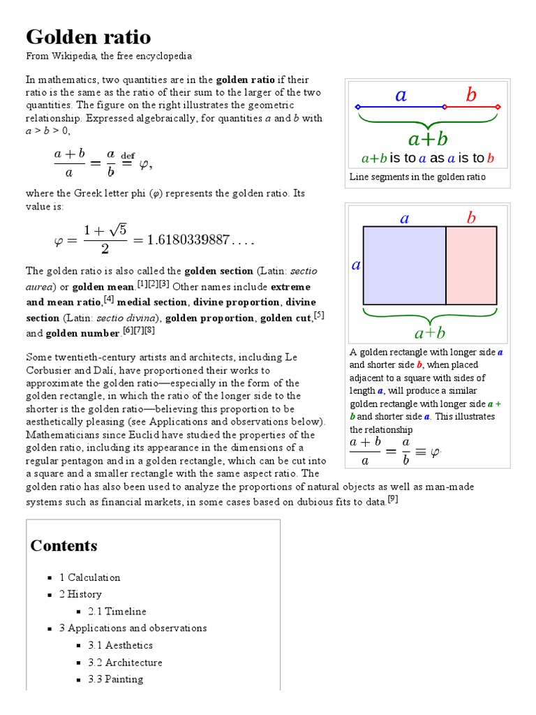 Golden Ratio - Wikipedia, The Free Encyclopedia | Triangle | Geometry