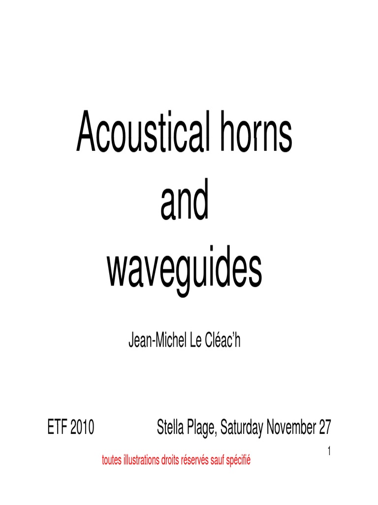 JMMLC Lecture On Horns | PDF | Phonograph | Finite Element Method