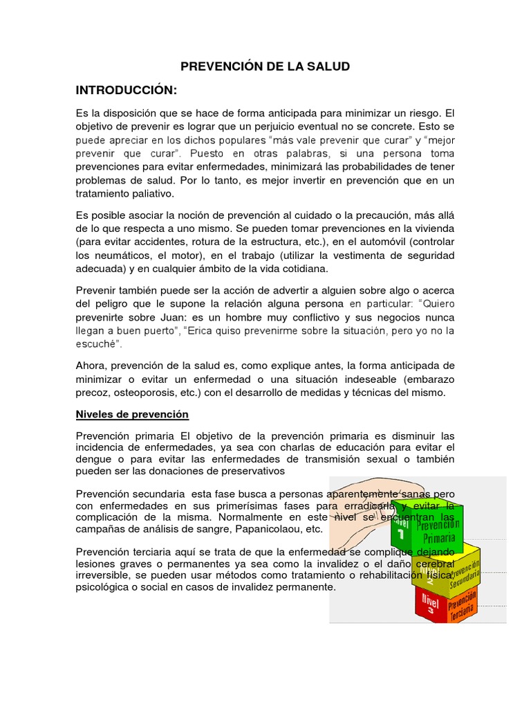 Introducción Prevencion Y Niveles De Atencion 1 Hospital Salud