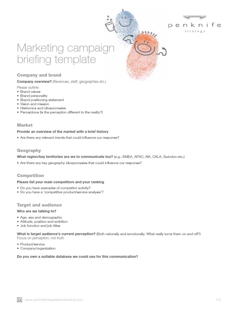 Marketing Campaign Briefing Template | PDF | Brand | Target Audience