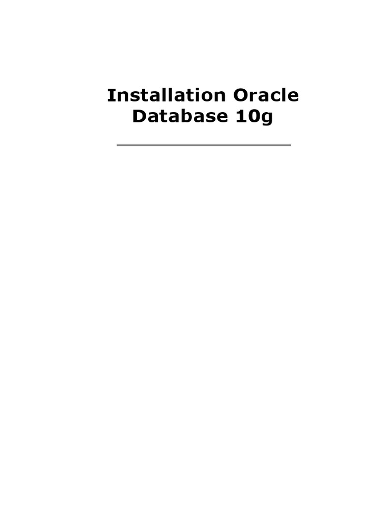 Oracle Database Installation Pdf Oracle Database Installation Computer Programs
