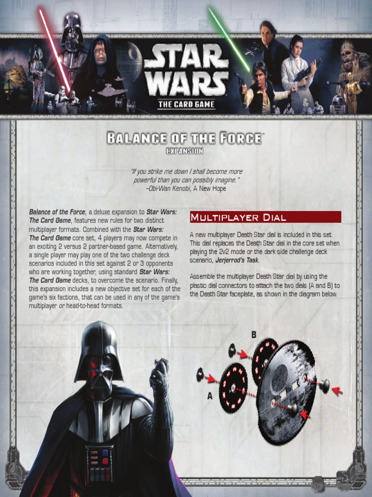 Star Wars The Card Game - Balance of The Force Rules | PDF | The Force ...