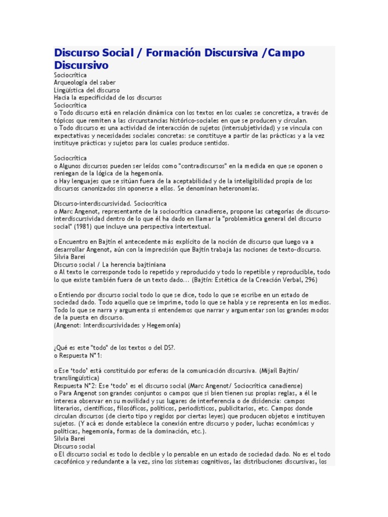 Discurso Social | PDF | Hegemonía | Conocimiento