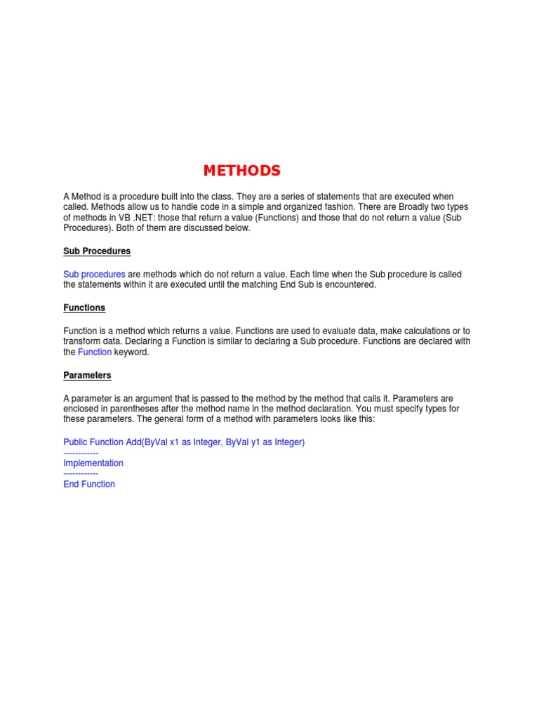 PreDefined VB - Net Functions | PDF | Parameter (Computer Programming ... PreDefined VB - Net Functions | PDF | Parameter (Computer Programming ...