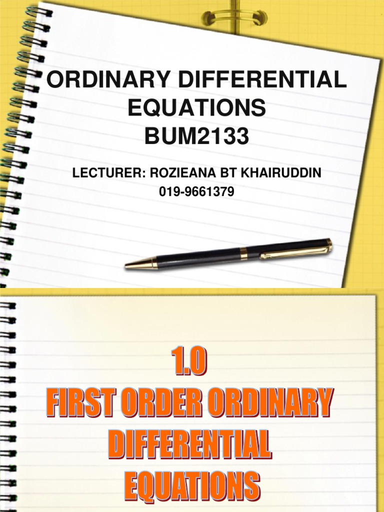 First Order Ode | PDF | Partial Differential Equation | Equations