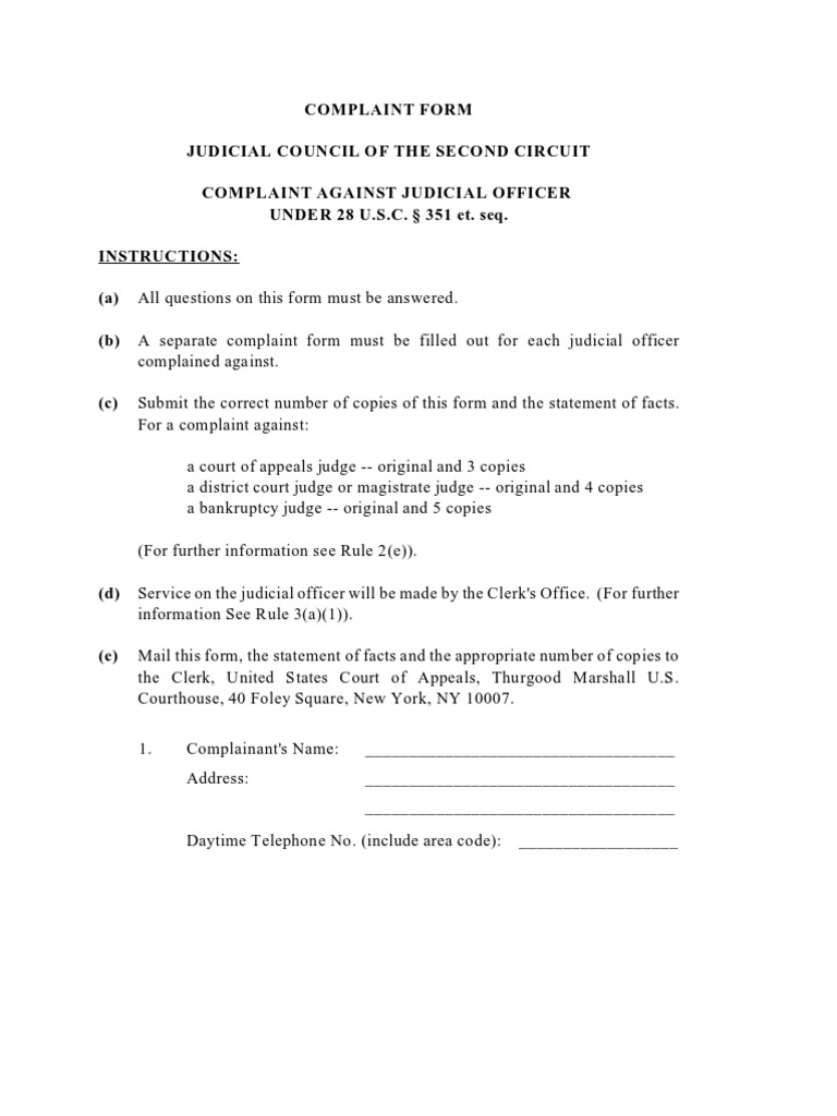 Police Misconduct Complaint Form