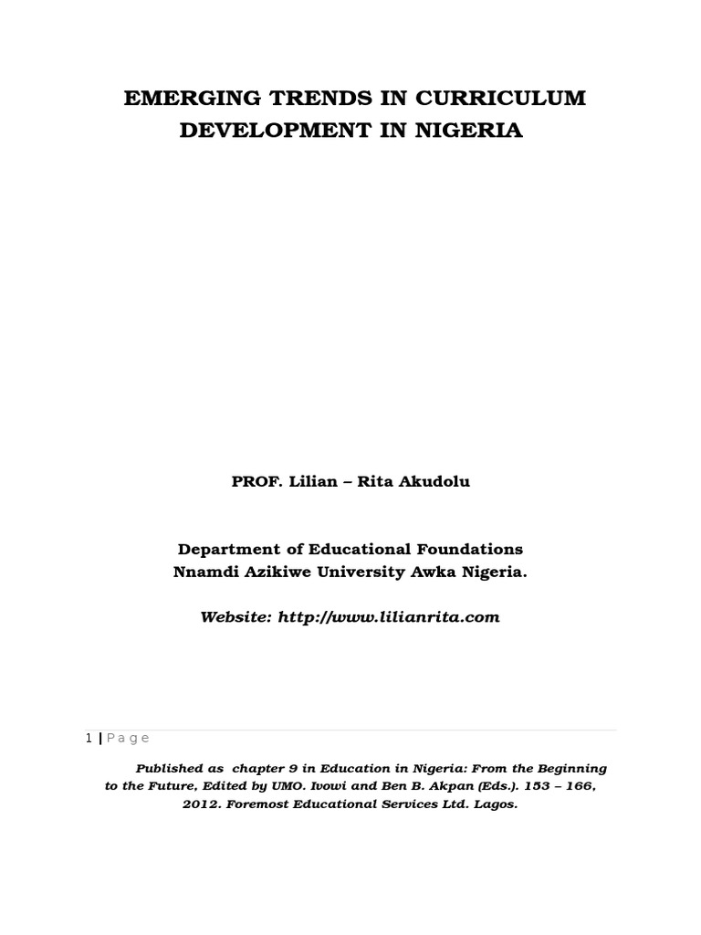emerging-trends-in-curriculum-development-in-nigeria-peace-curriculum