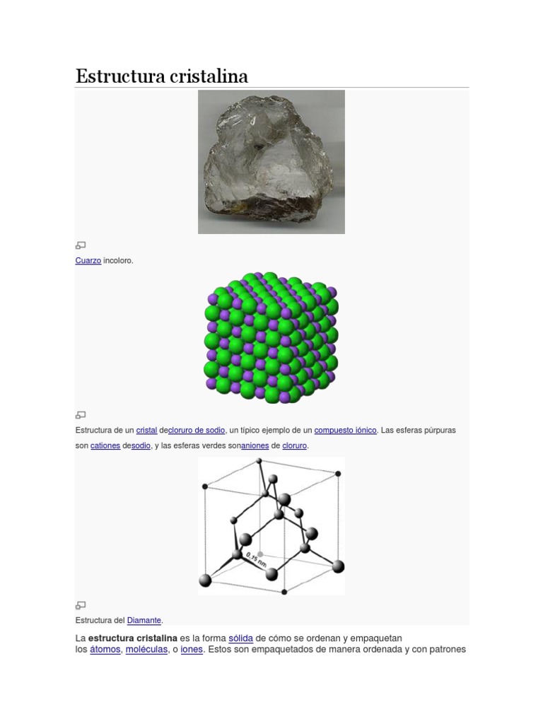 Estructura Cristalina | PDF | Cristal | Estructura cristalina