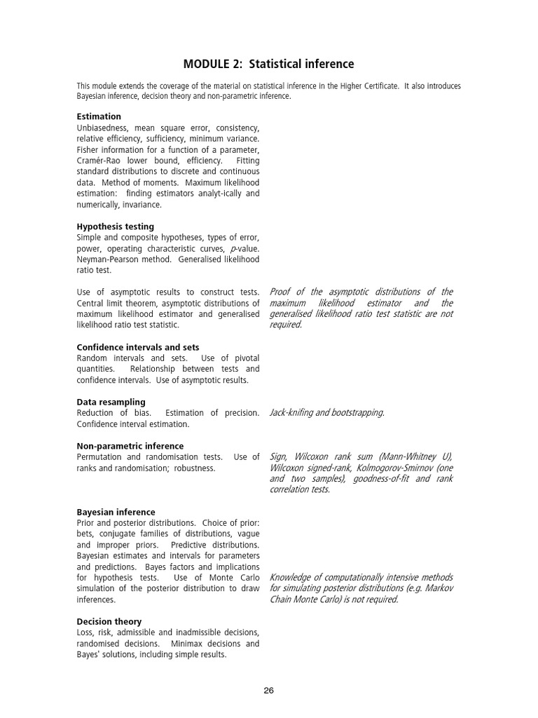 MODULE 2: Statistical Inference: Estimation | PDF